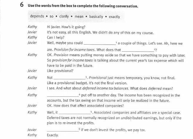 6 Use the words from the box to complete the | StudyX