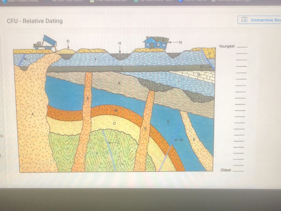 The image shows a cross-section of rock | StudyX