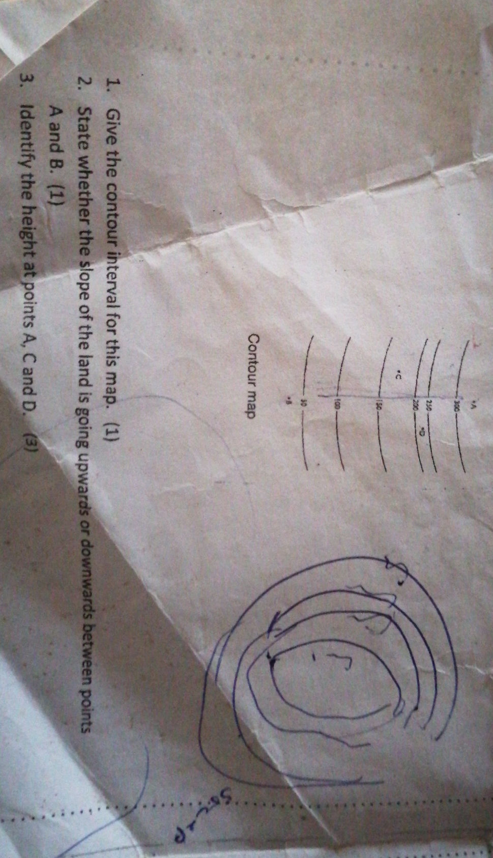 Contour map 1. Give the contour interval | StudyX