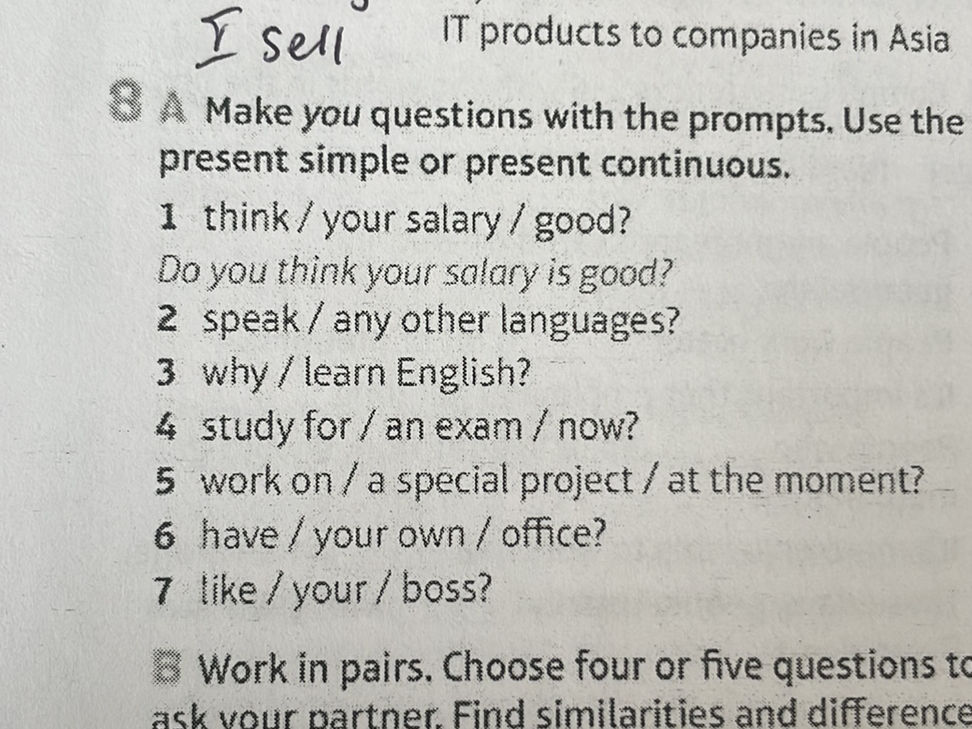 Make you questions with the prompts. Use the | StudyX