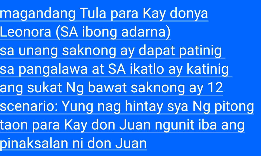 magandang Tula para Kay donya Leonora (SA | StudyX