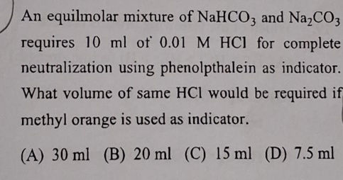 An equilmolar mixture of NaHCO3 and Na2CO3 | StudyX