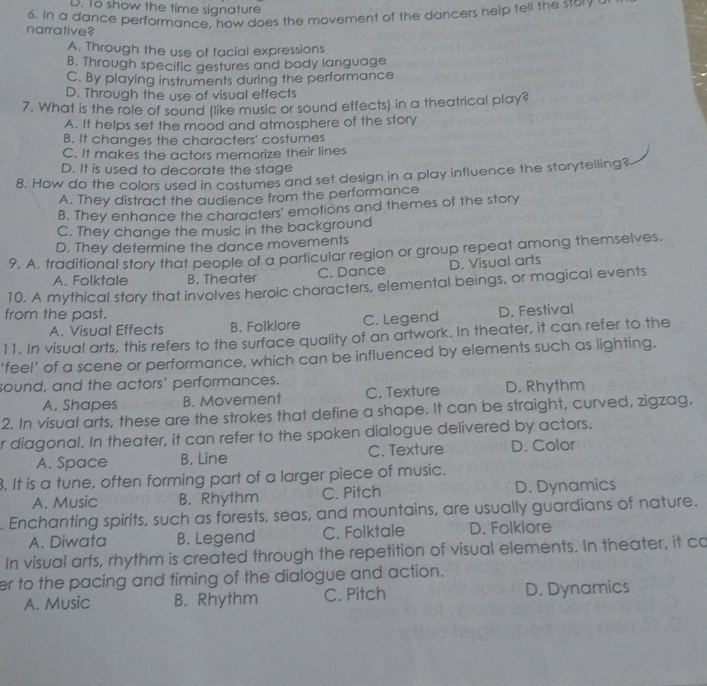 6. In a dance performance, how does the | StudyX