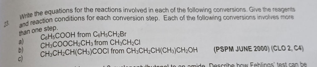 23. Write the equations for the reactions | StudyX