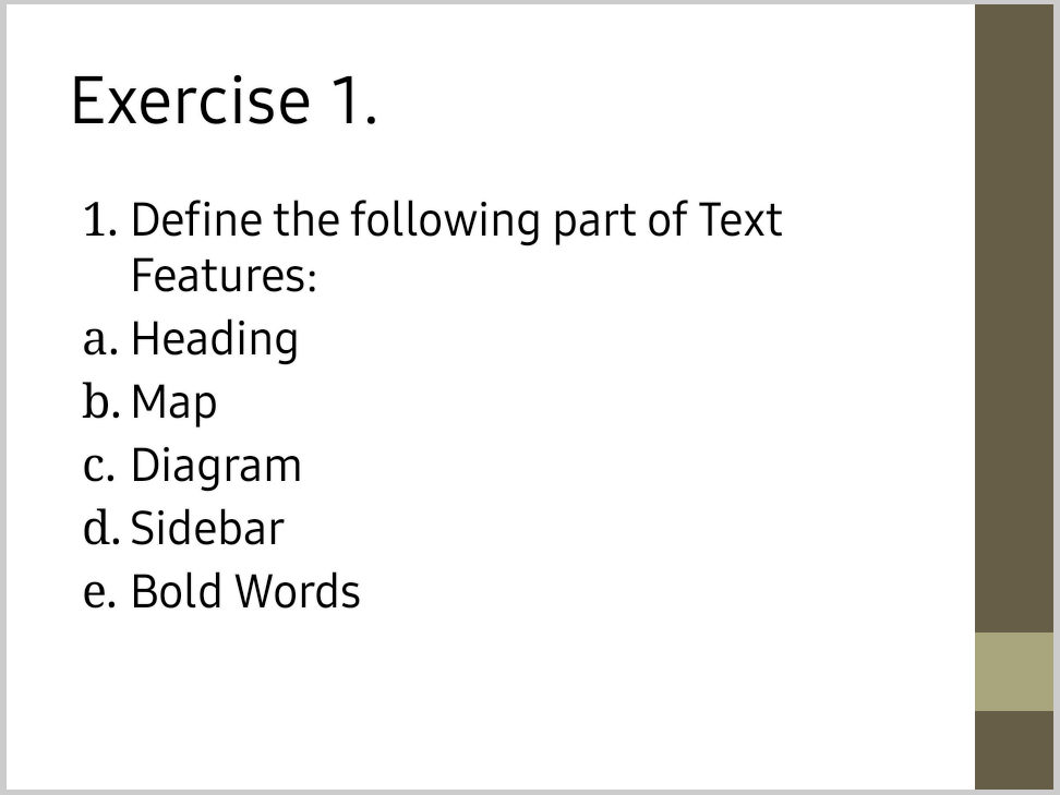 Exercise 1. 1. Define the following part of | StudyX