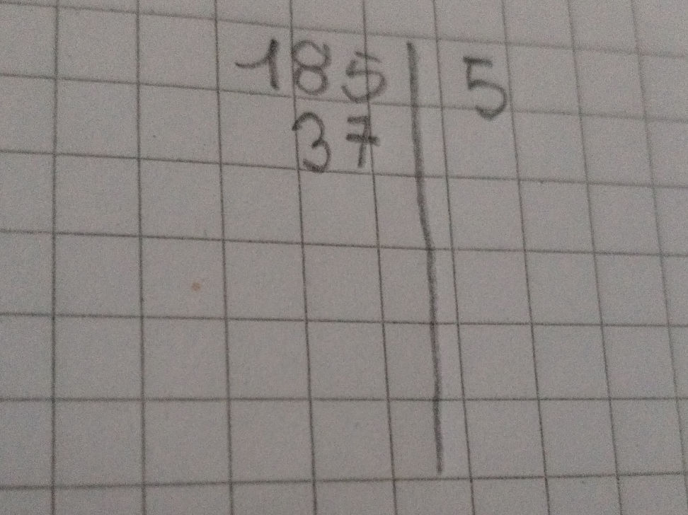 Division problem: 185 divided by 5 | StudyX