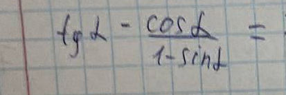 Simplify trigonometric expression: tg α - | StudyX