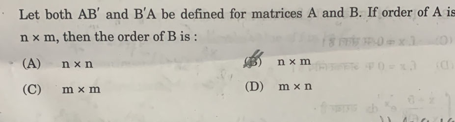 Let both AB' and B'A be defined for matrices | StudyX