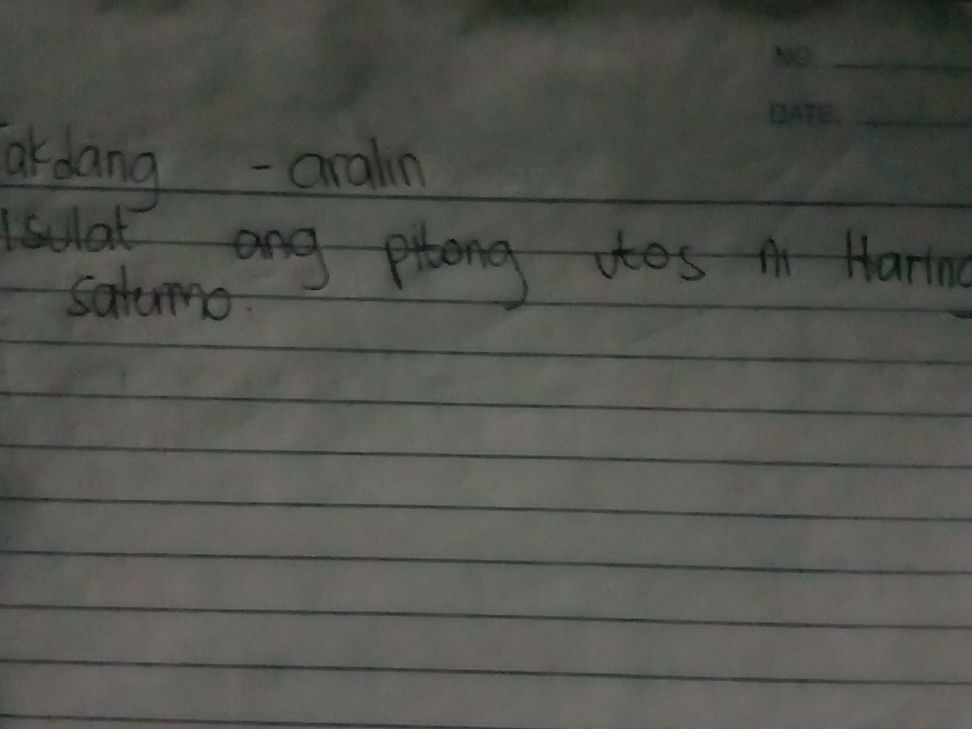 Takdang - aralin Isulat ang pitong utos ni | StudyX