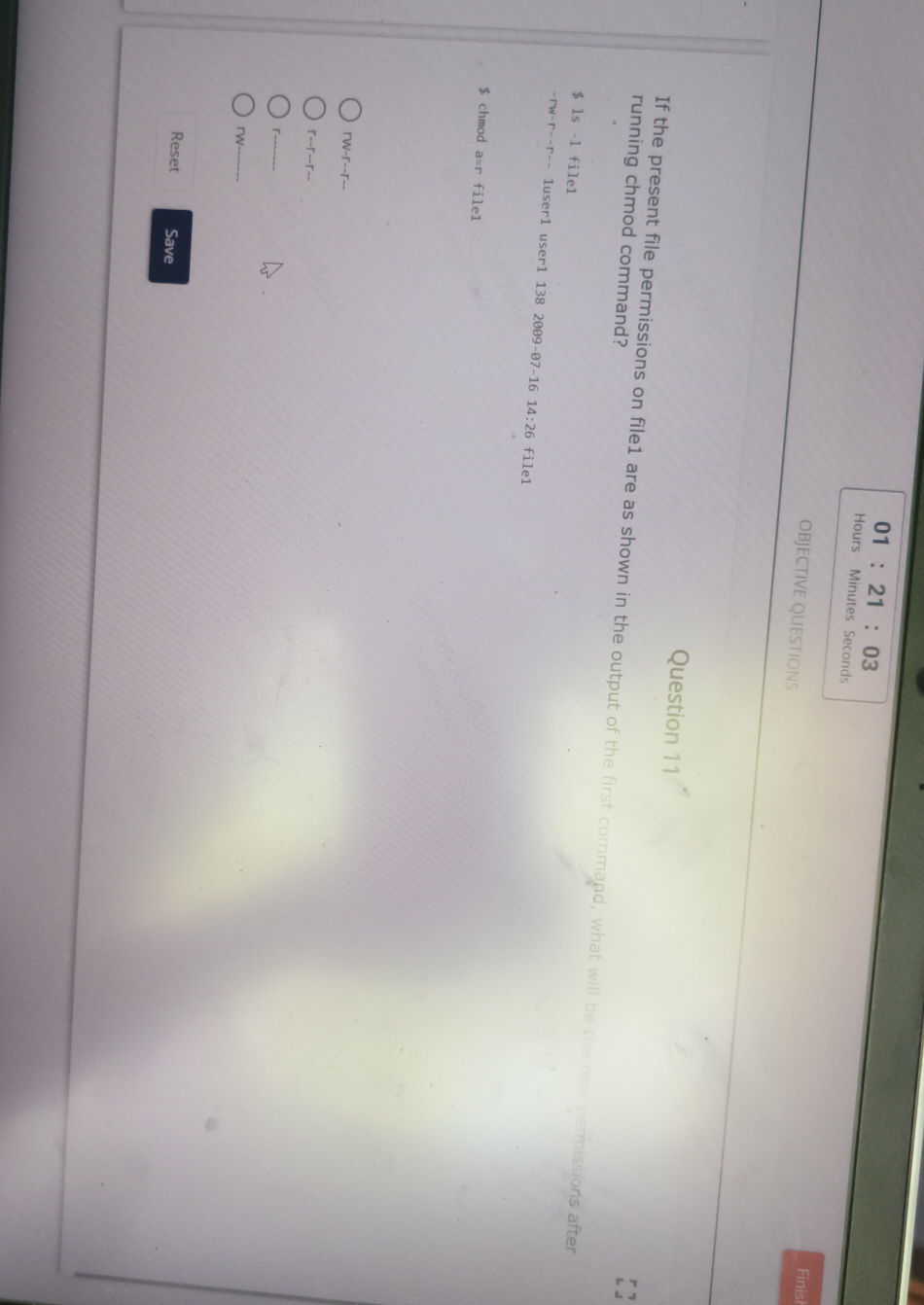 If the present file permissions on file1 are | StudyX