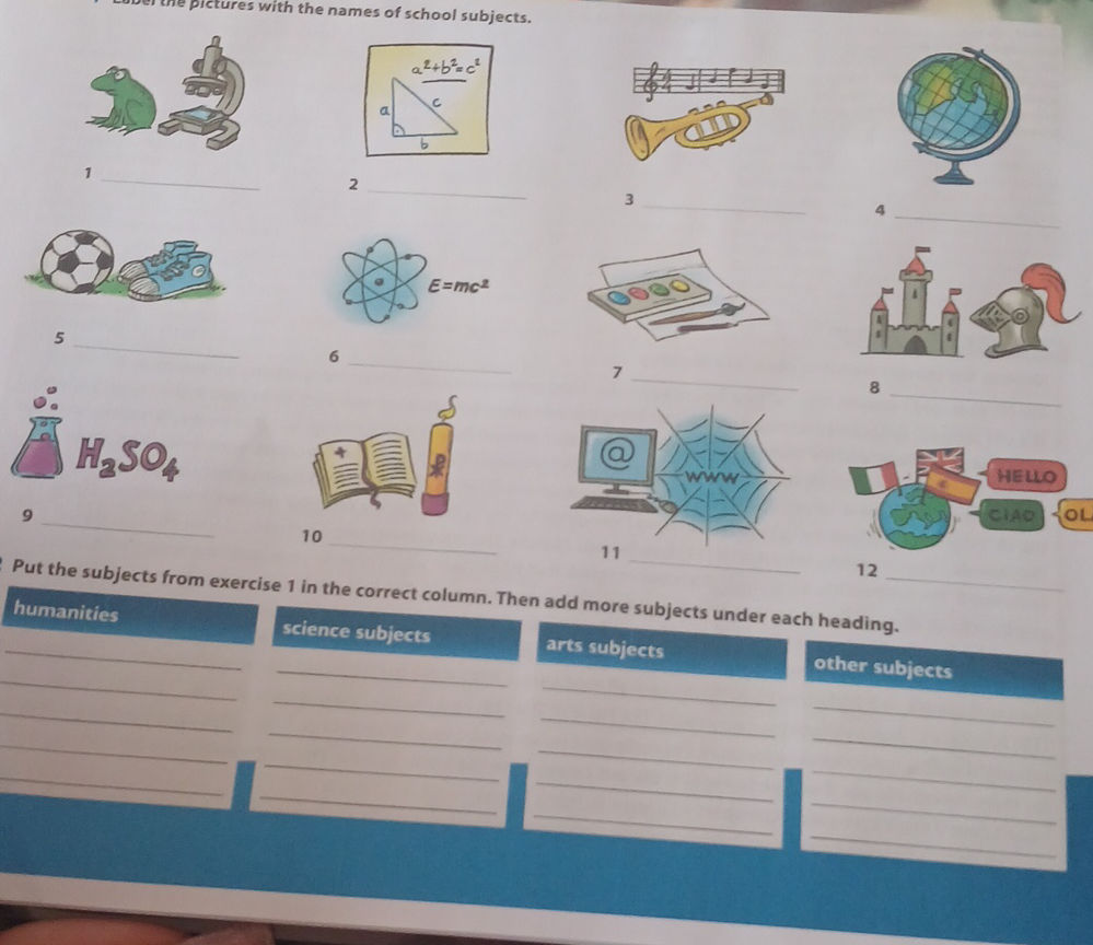 1. Label the pictures with the names of | StudyX