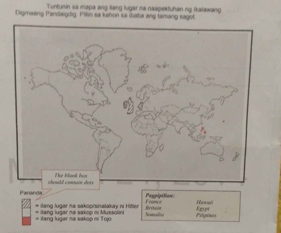 Tuntunin sa mapa ang ilang lugar na | StudyX