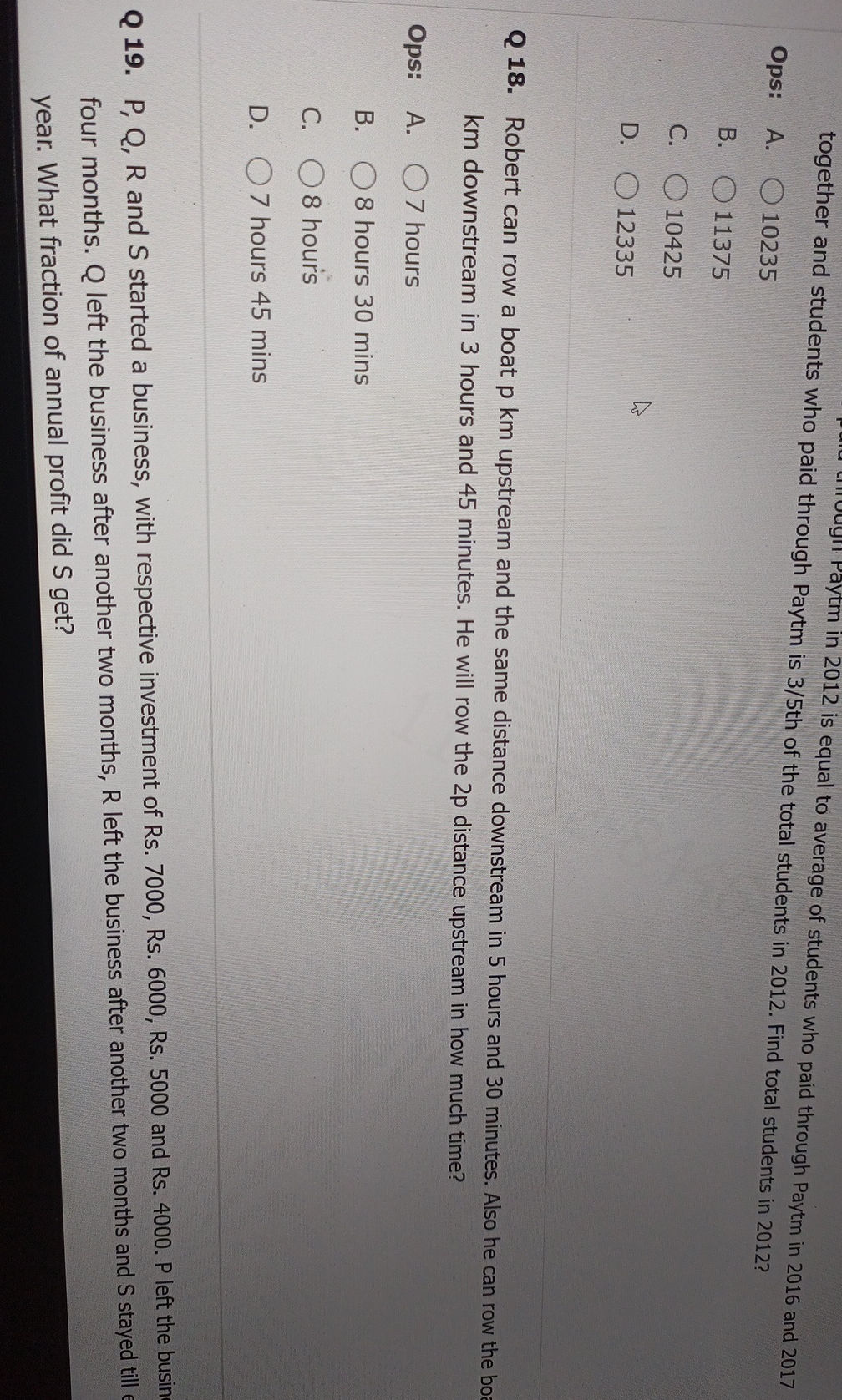 Q18. Robert can row a boat p km upstream and | StudyX