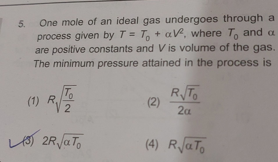 5. One mole of an ideal gas undergoes | StudyX