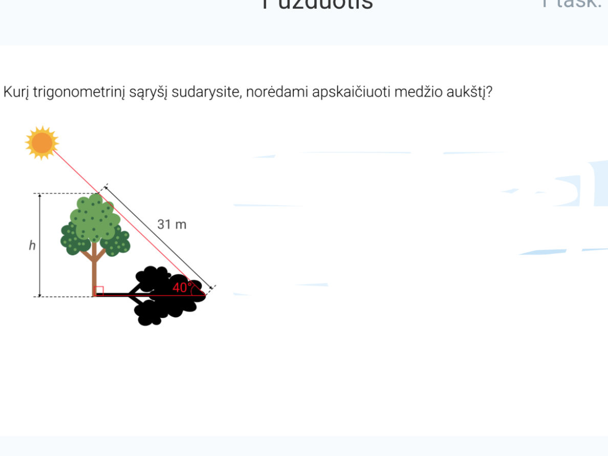 Kurį trigonometrinį sąryšį sudarysite, | StudyX