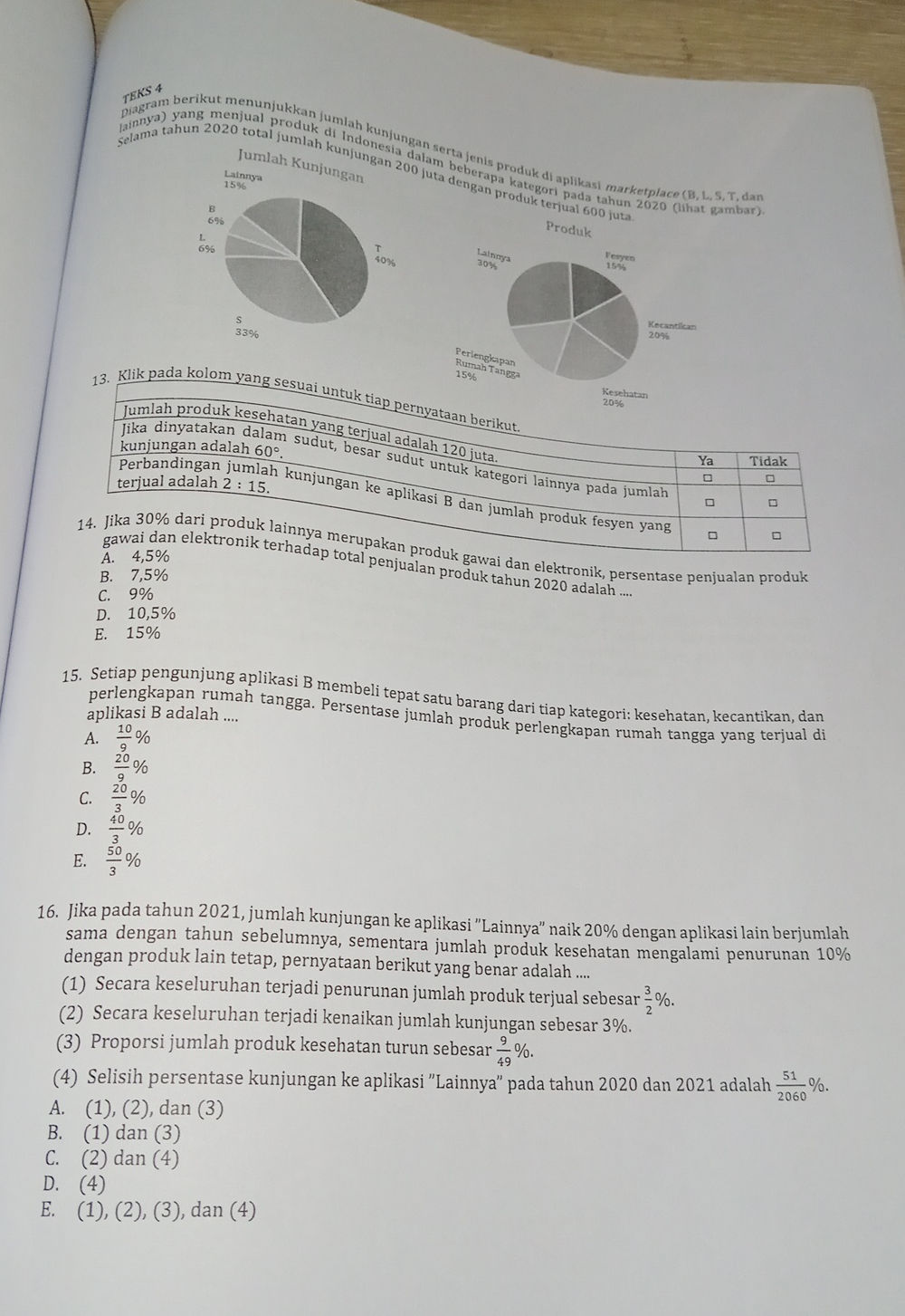 13. Klik pada kolom yang sesuai untuk tiap | StudyX