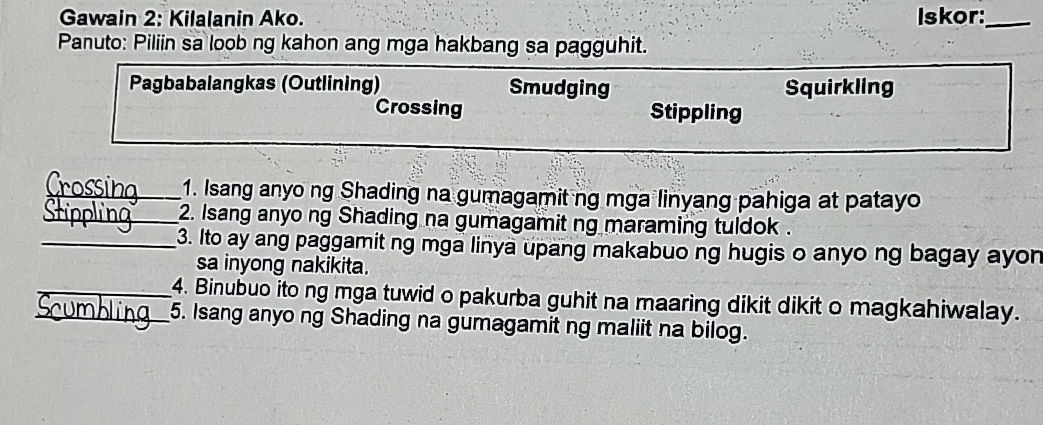 Gawain 2: Kilalanin Ako. Panuto: Piliin sa | StudyX