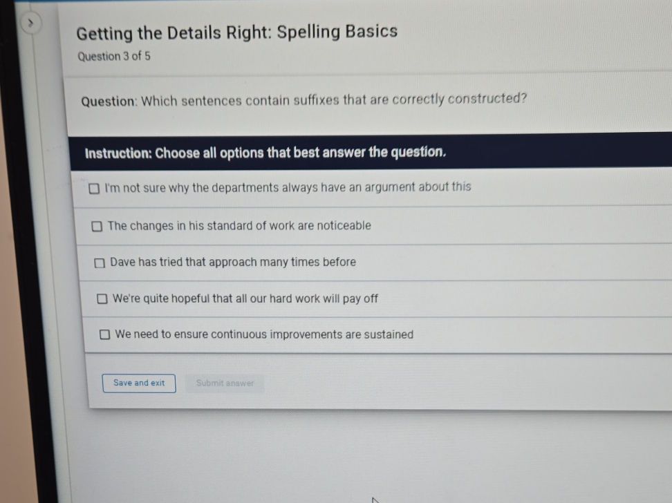 Question: Which sentences contain suffixes | StudyX