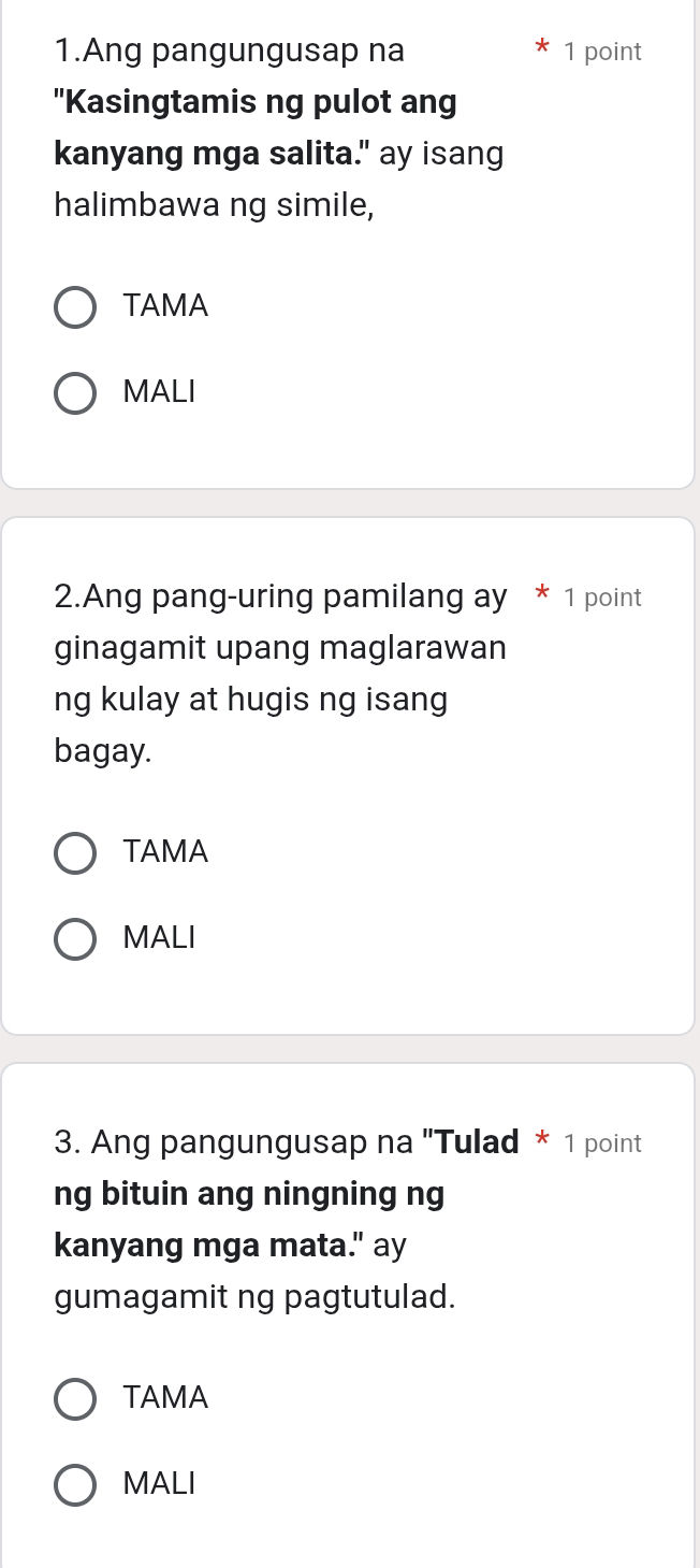 1. Ang pangungusap na "Kasingtamis ng pulot | StudyX