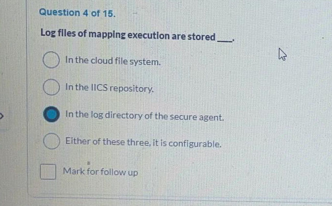Question 4 of 15. Log files of mapping | StudyX