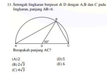 11. Setengah lingkaran berpusat di D dengan | StudyX