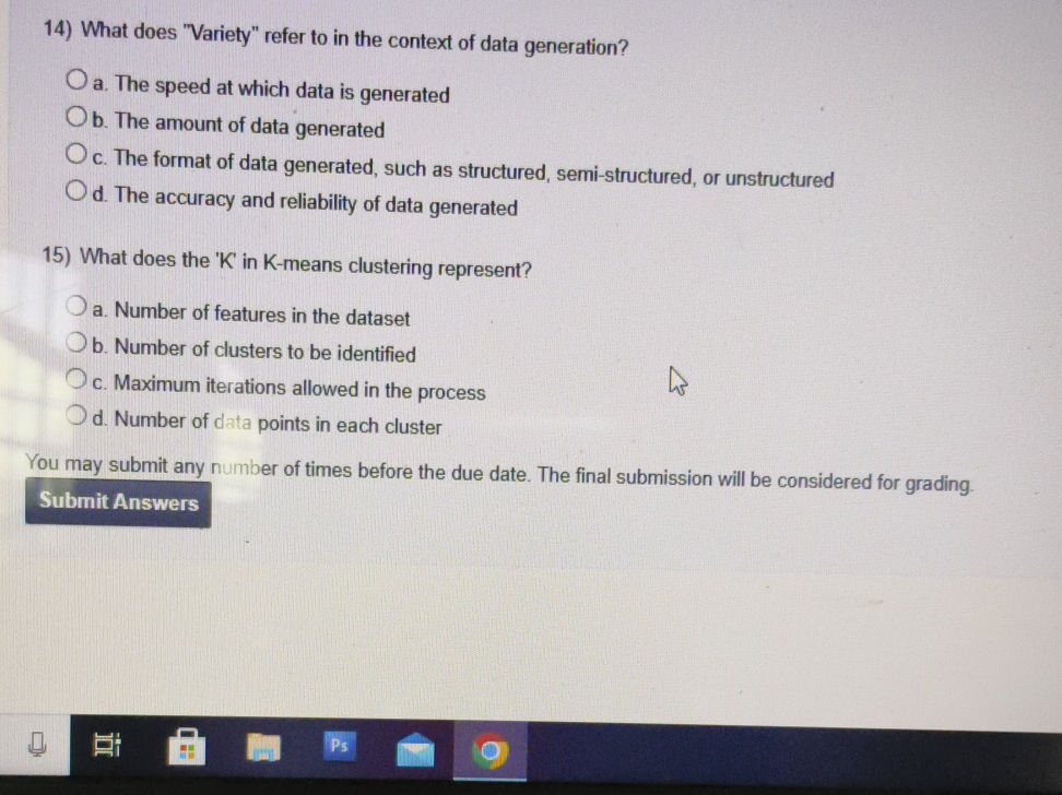 14) What does "Variety" refer to in the | StudyX