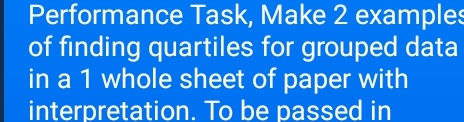 Performance Task, Make 2 examples of finding | StudyX