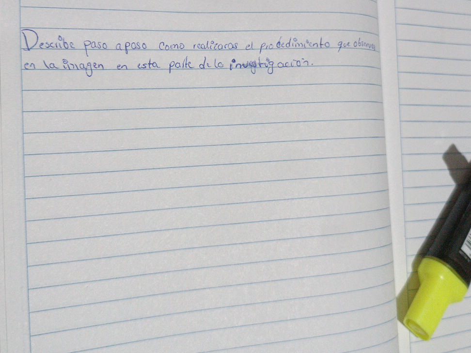 Describe paso a paso como realizaras el | StudyX