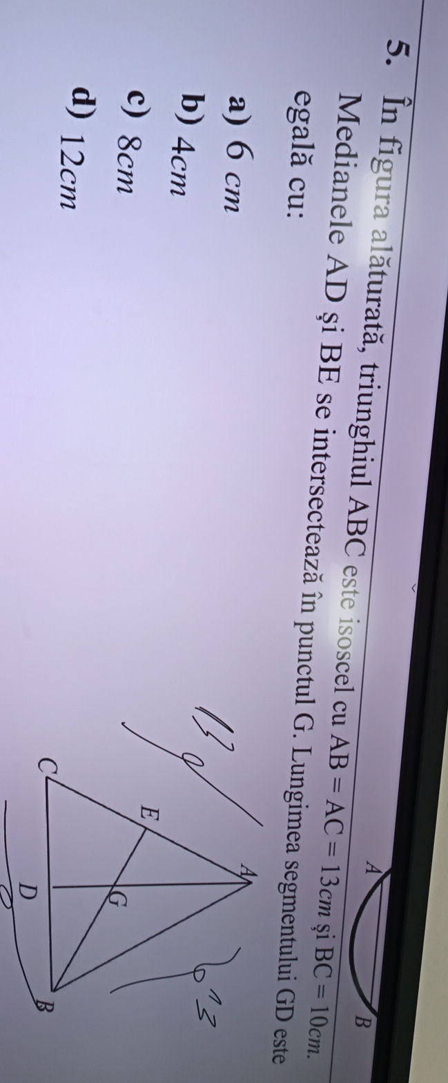 5. În figura alăturată, triunghiul ABC este | StudyX