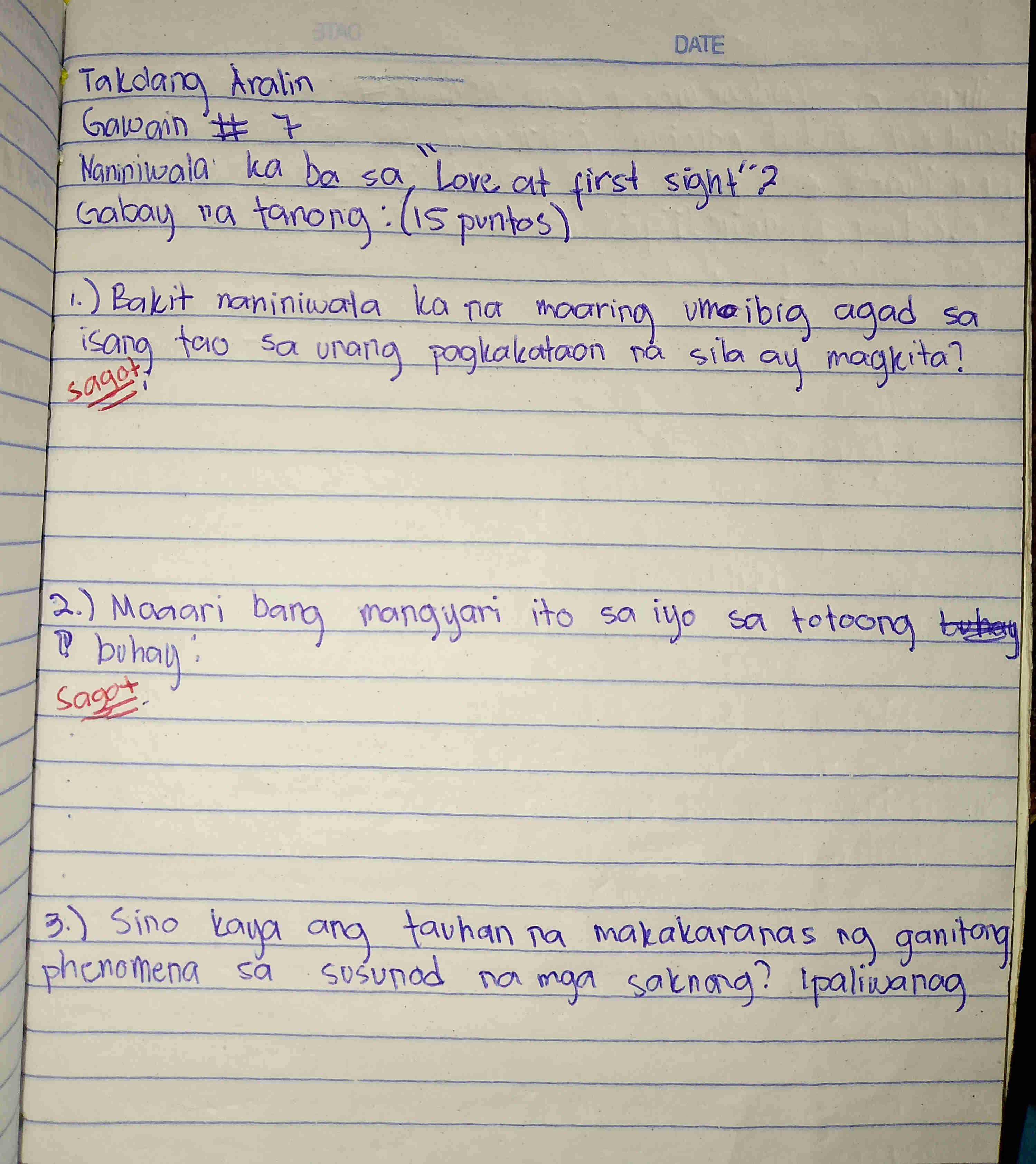 Takdang Aralin Gawain # 7 Naniniwala ka ba | StudyX