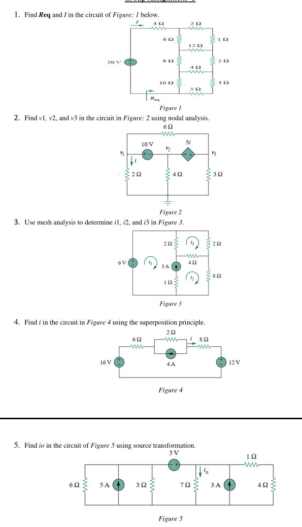1. Find $R_{eq}$ and $I$ in the circuit of | StudyX
