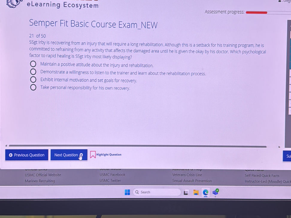 SSgt Irby is recovering from an injury that | StudyX