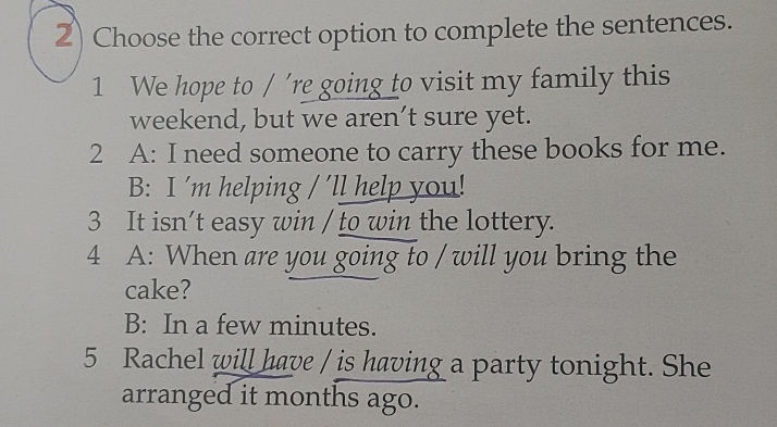 Choose the correct option to complete the | StudyX