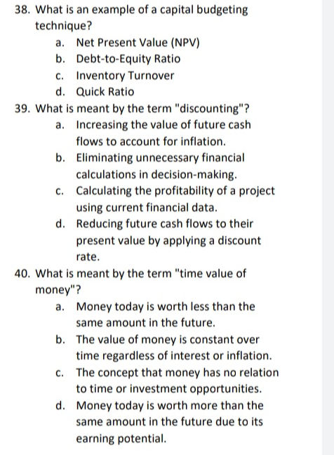38. What is an example of a capital | StudyX