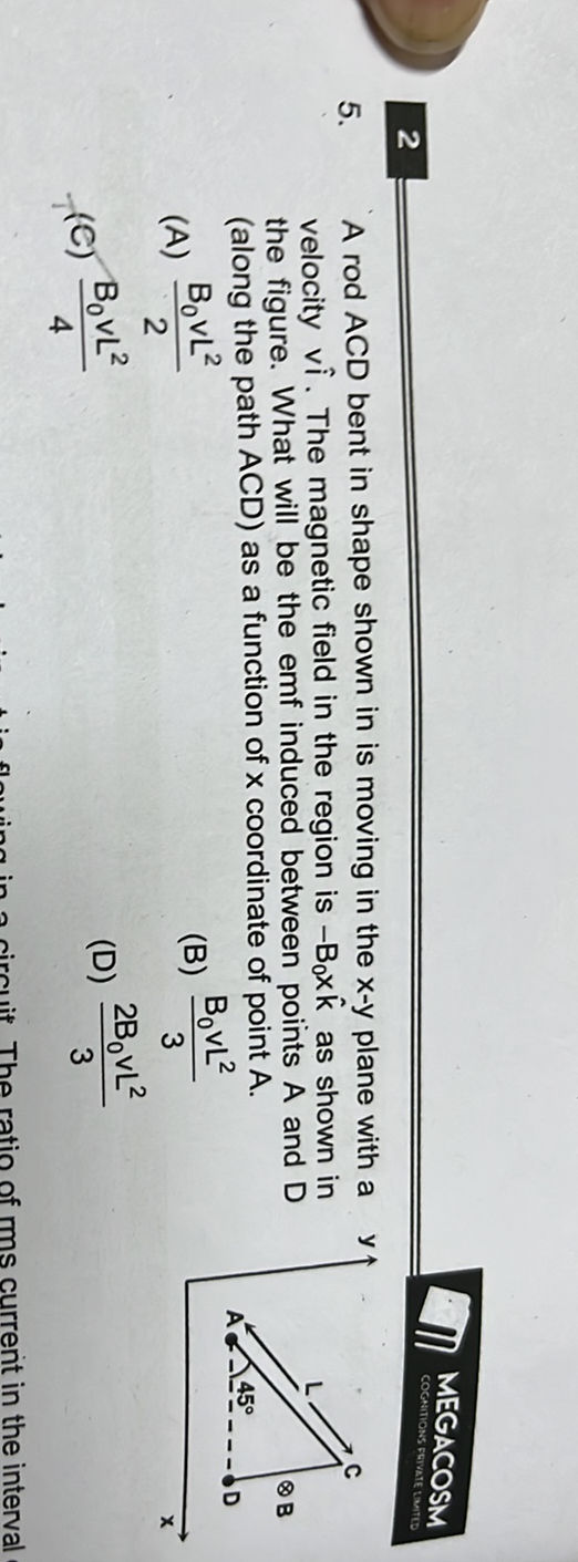 5. A rod ACD bent in shape shown in is | StudyX