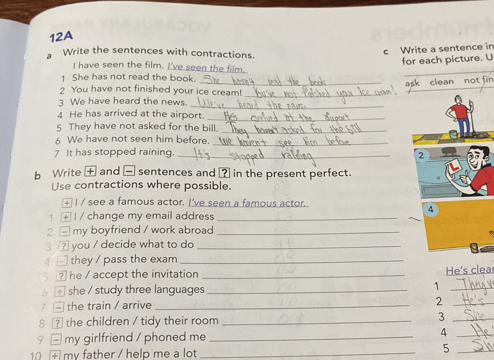 12A Write the sentences with contractions. a | StudyX