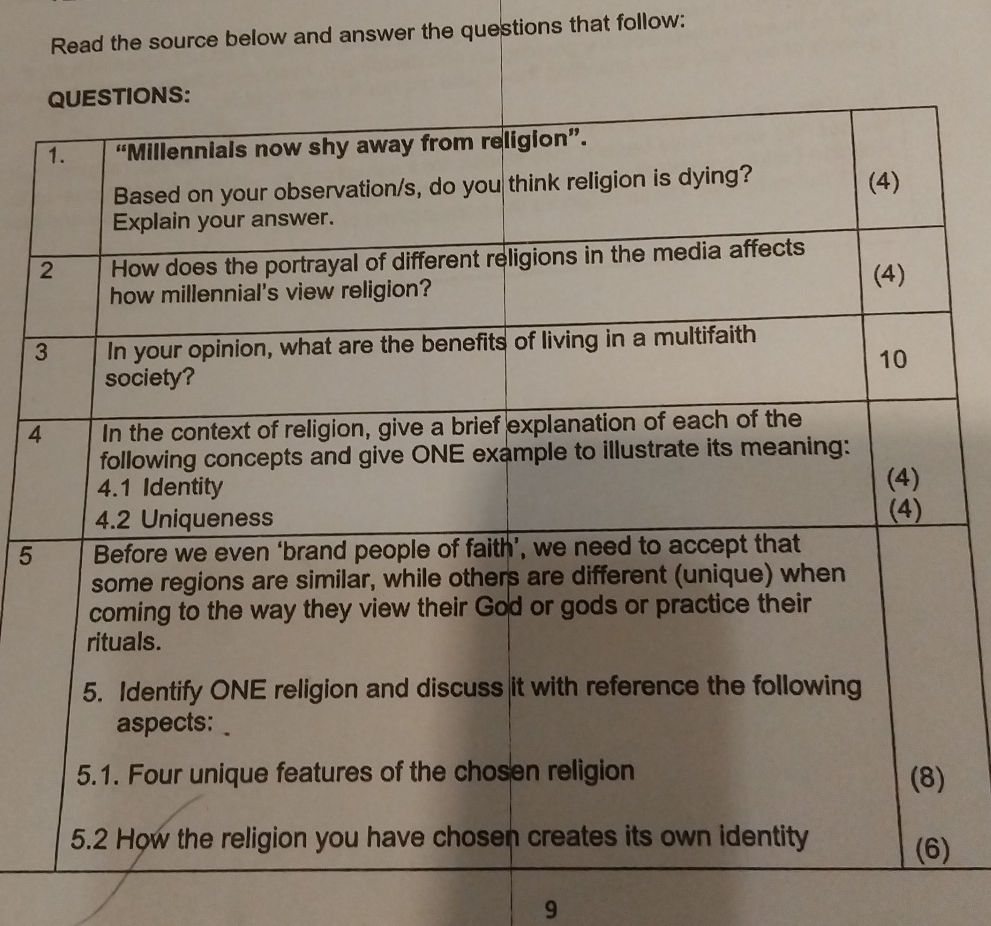 Read the source below and answer the | StudyX