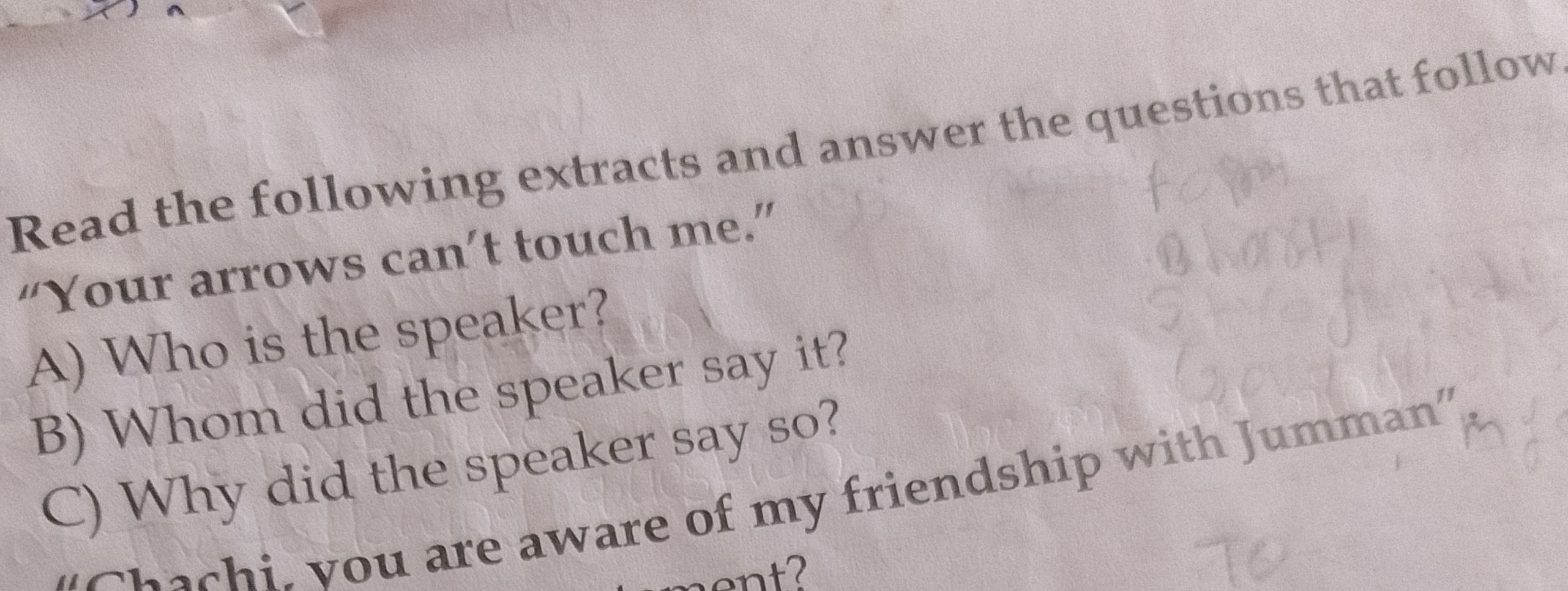 Read the following extracts and answer the | StudyX