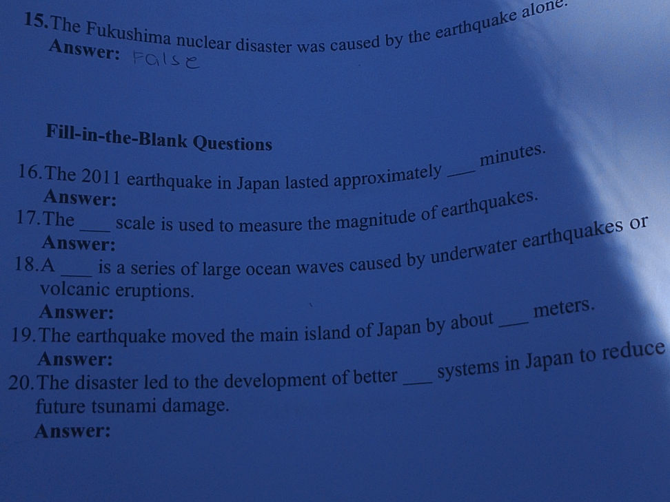 15. The Fukushima nuclear disaster was | StudyX