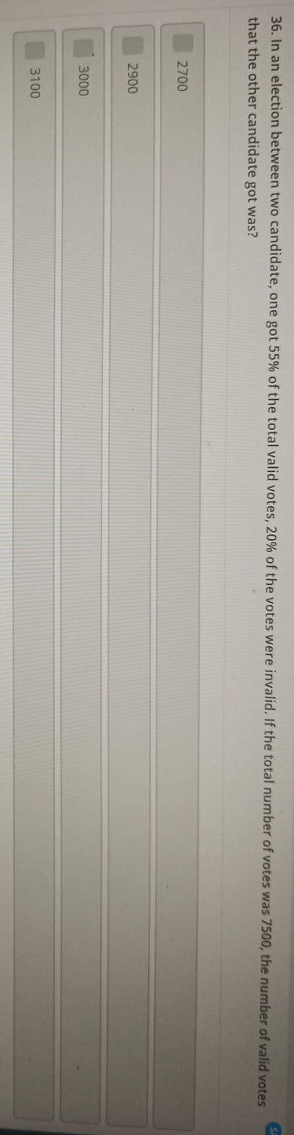 36. In an election between two candidate, | StudyX