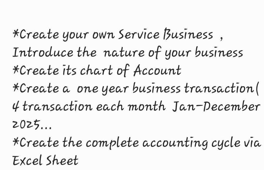 *Create your own Service Business, | StudyX