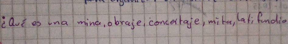 ¿Qué es una mina, obraje, concertaje, mita,