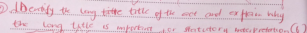 2. Identify the long title of the act and | StudyX