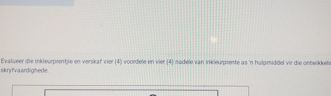 Evalueer die inkleurprentjie en verskaf vier | StudyX