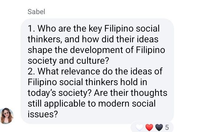 1. Who are the key Filipino social thinkers, | StudyX