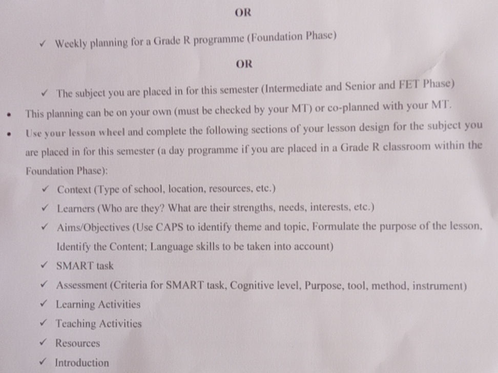 Use your lesson wheel and complete the | StudyX