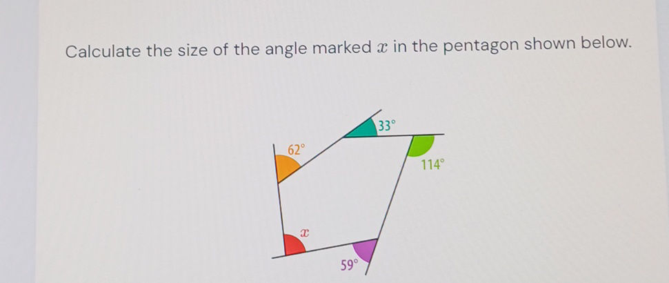 Calculate the size of the angle marked $x$ | StudyX