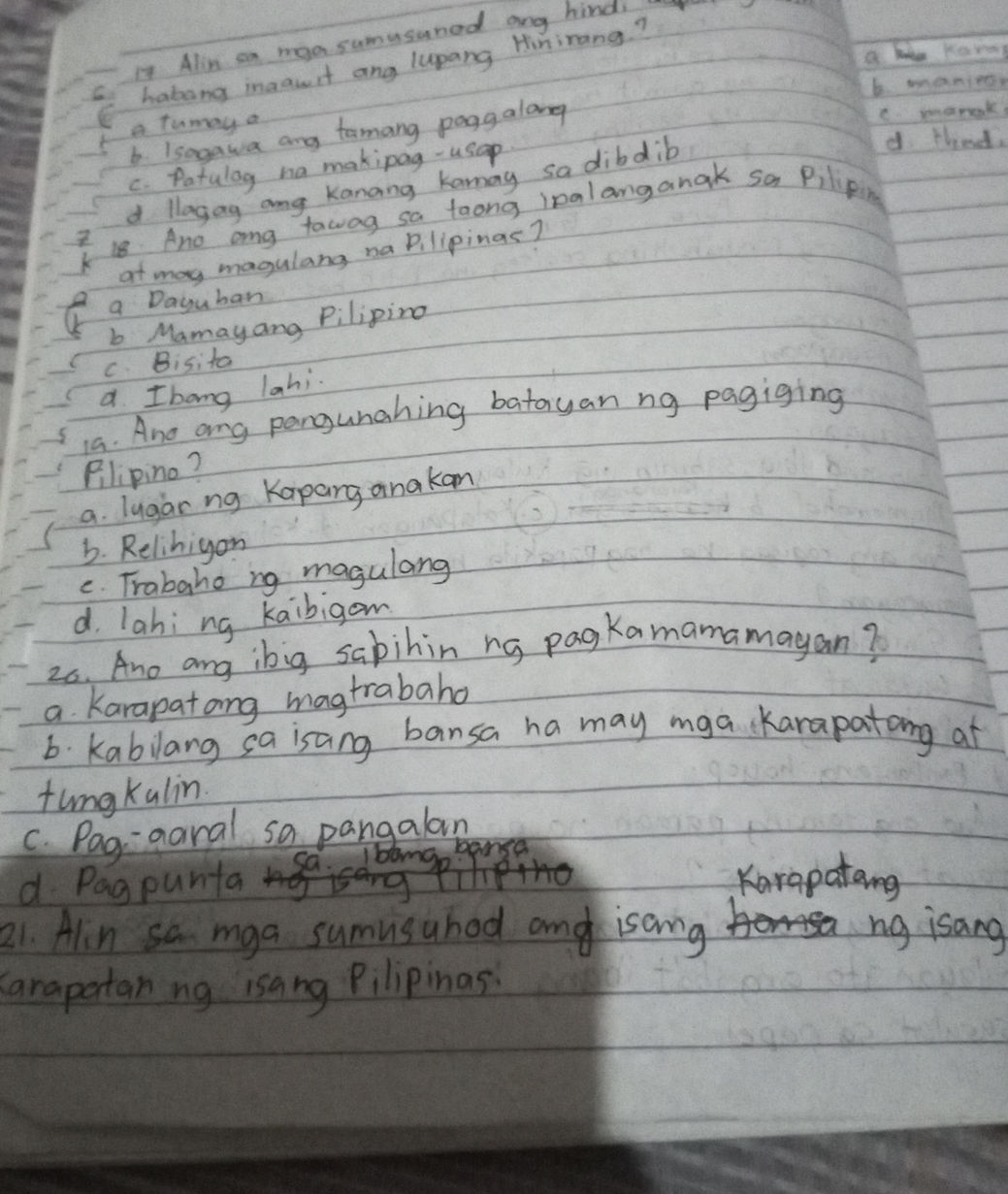 18. Alin sa mga sumusunod ang hindi habang | StudyX