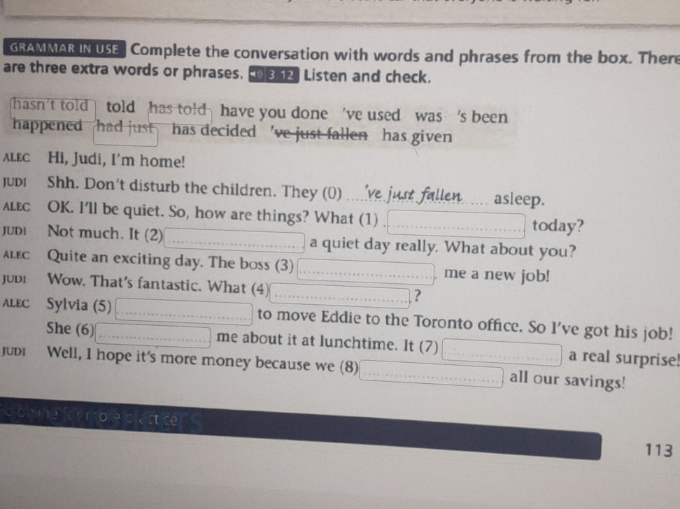 GRAMMAR IN USE Complete the conversation | StudyX