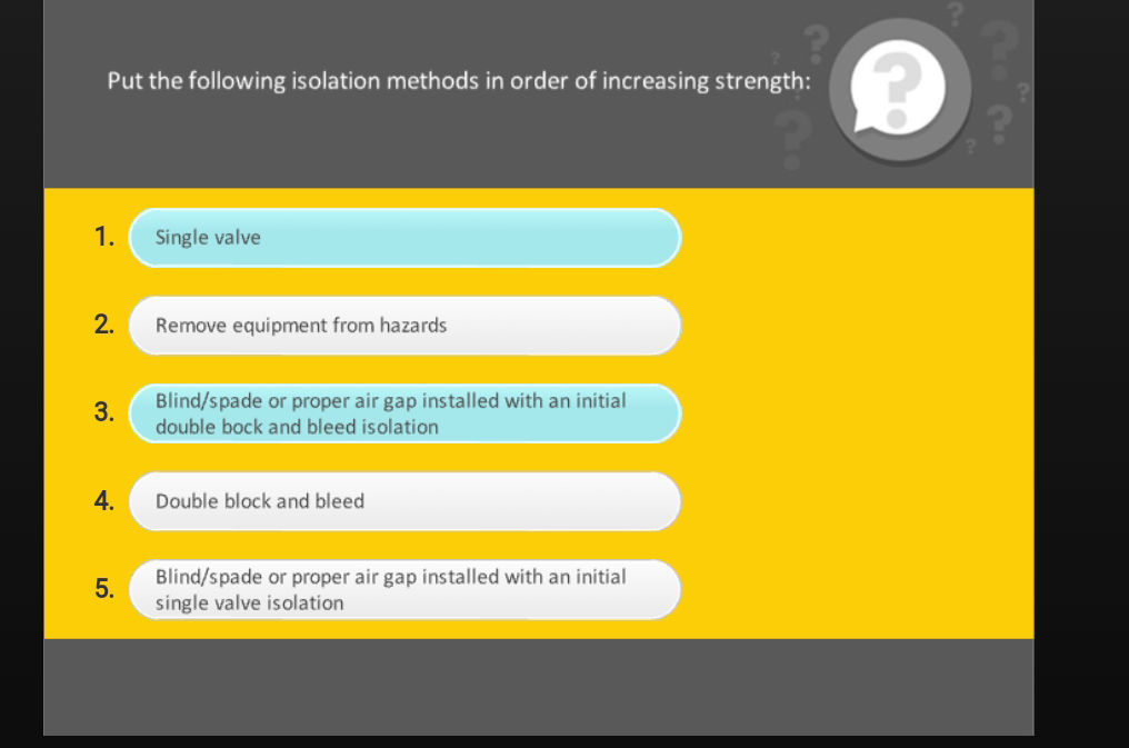 Put the following isolation methods in order | StudyX